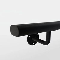 Ovale trapleuning zwart - 48x20 | Metaalshopper.nl